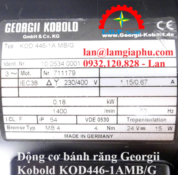 Động cơ bánh răng Georgii Kobold KOD446-1AMB/G