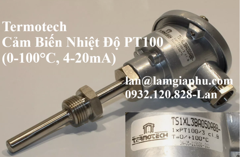 Termotech - Cảm Biến Nhiệt Độ PT100 (0-100°C)